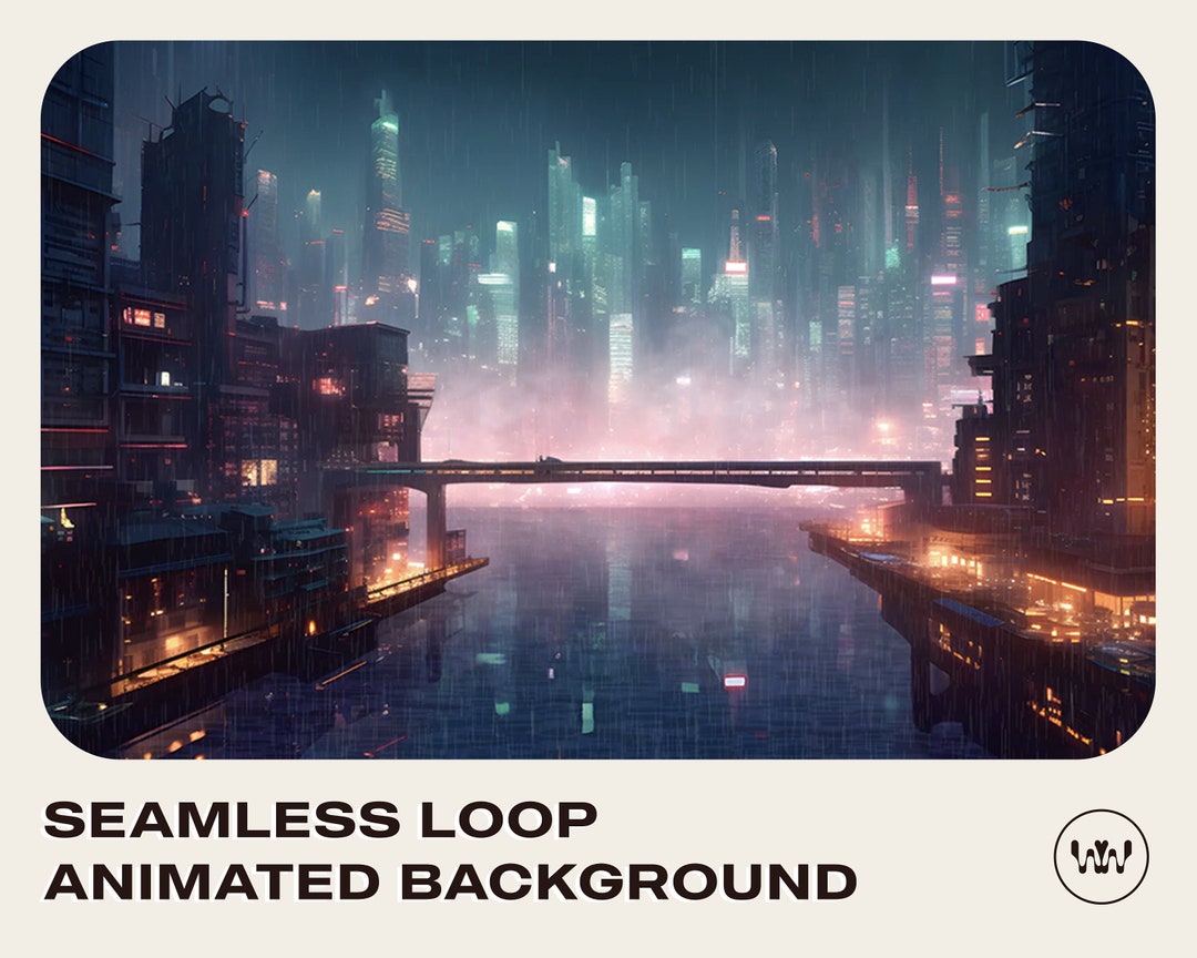 Animated Background for Streaming | City Raining Metropolis Skyline ...