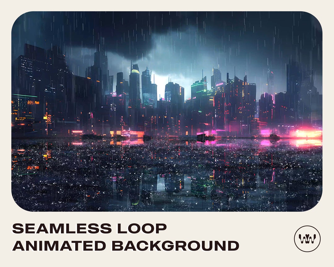 Rainy Cityscape Wallpaper City Skyline | Animated Background for ...