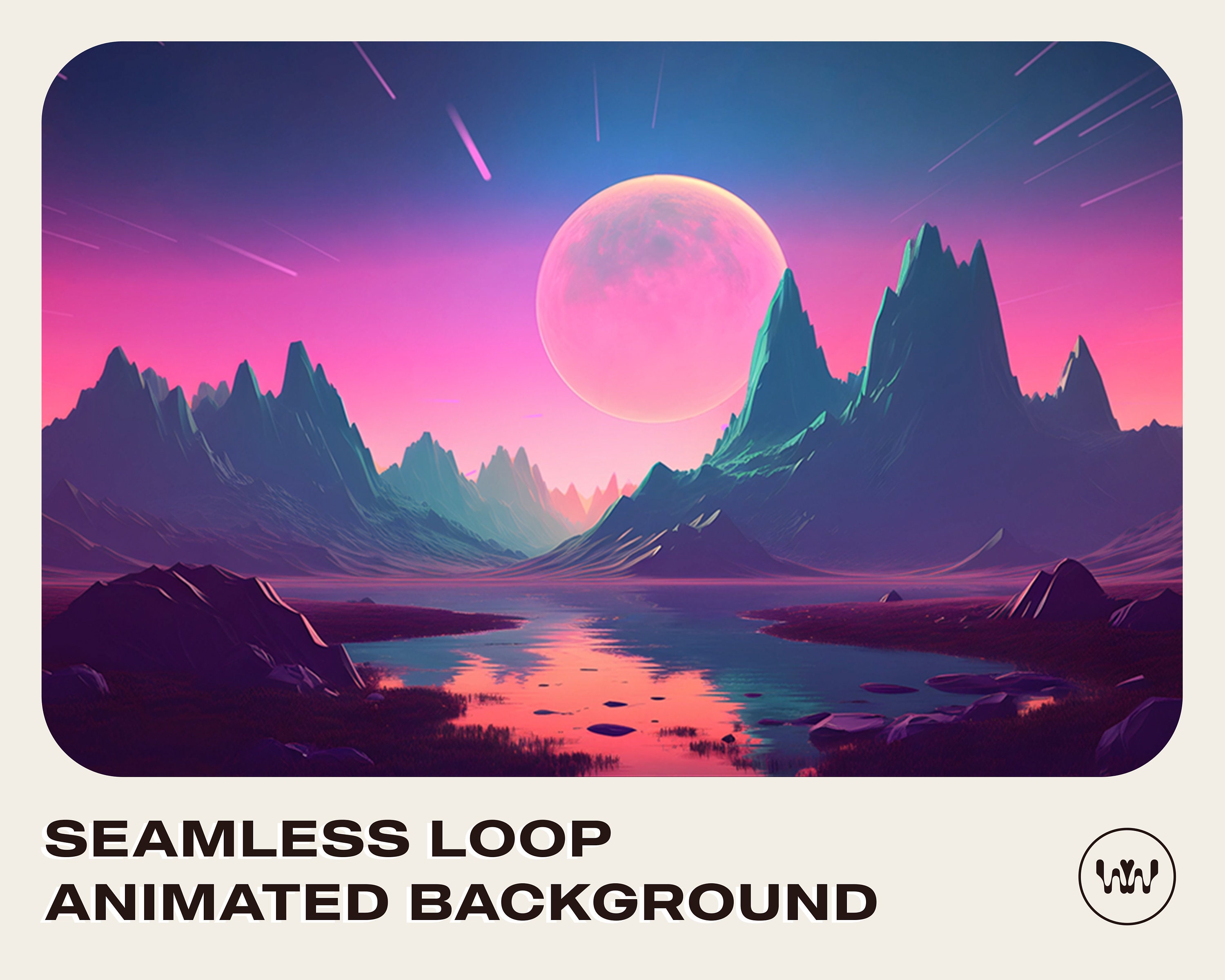 Animated Background for Streaming | Galactic Lake With Shooting Stars ...