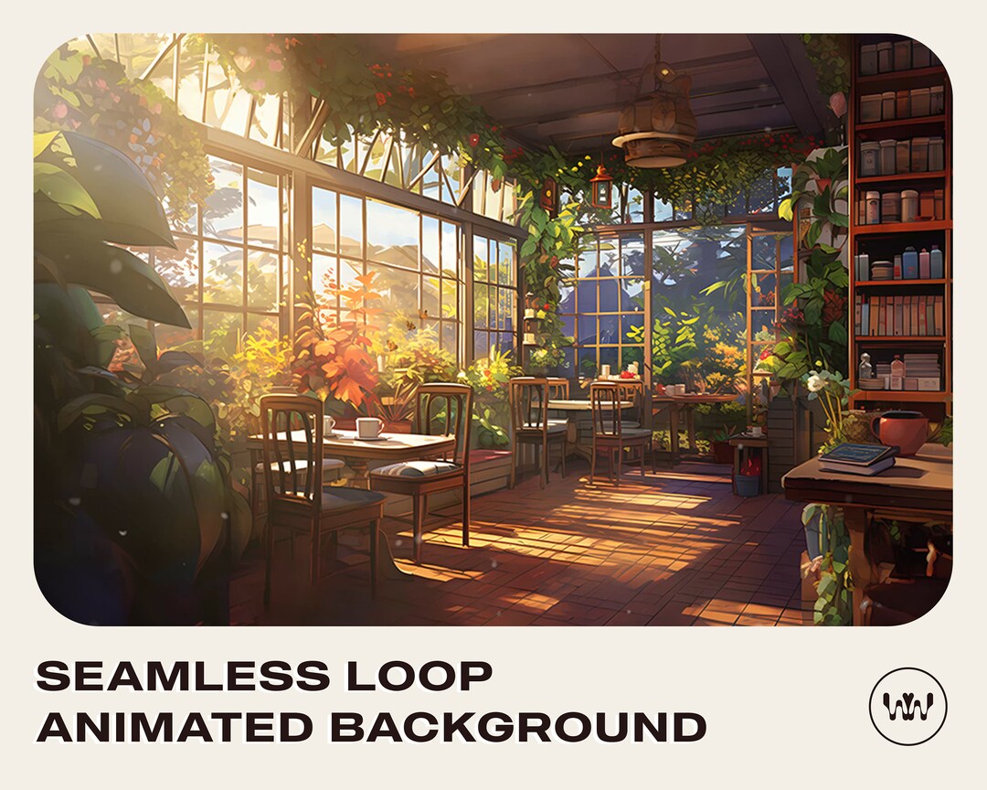 Warm Sunlight Garden Cafe Animated Background Overlay | Instant ...