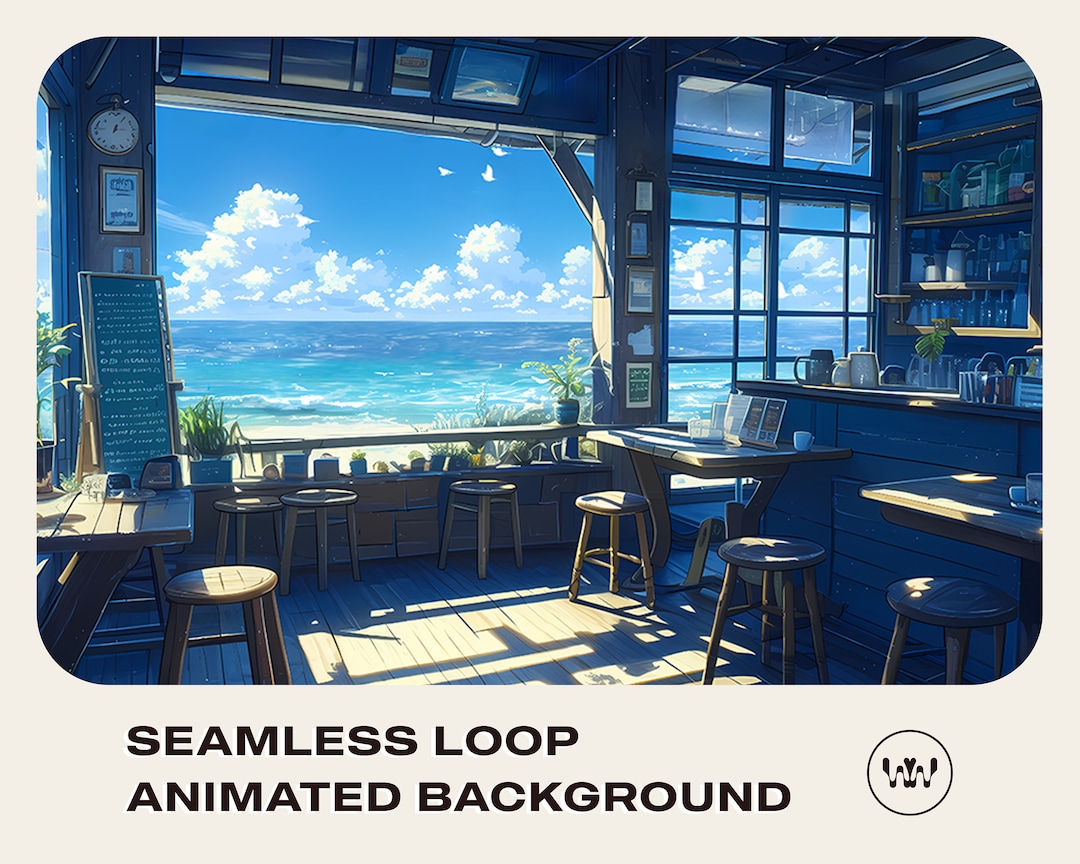 Seaside Beach Cafe Animated Background for Streaming | Instant Digital ...