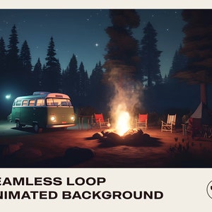 Animated Background for Streaming | Summer Camping Campfire in the ...