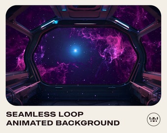 Space Cafe Cosmic Galaxy Restaurant Bistro Animated Background ...