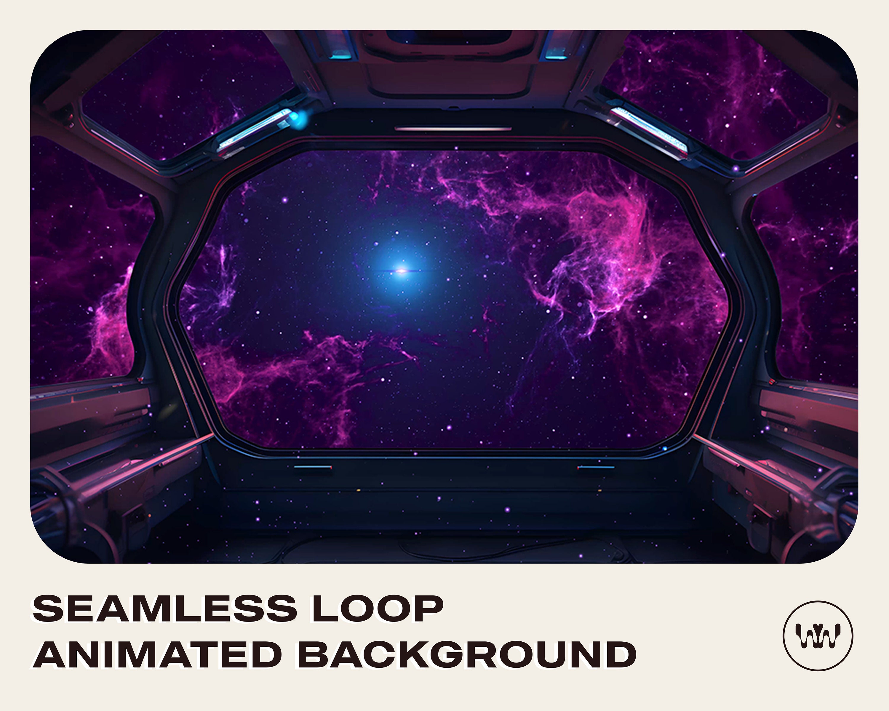 Animated Streaming Background | Space Cabin Galaxy Expedition Nebula ...