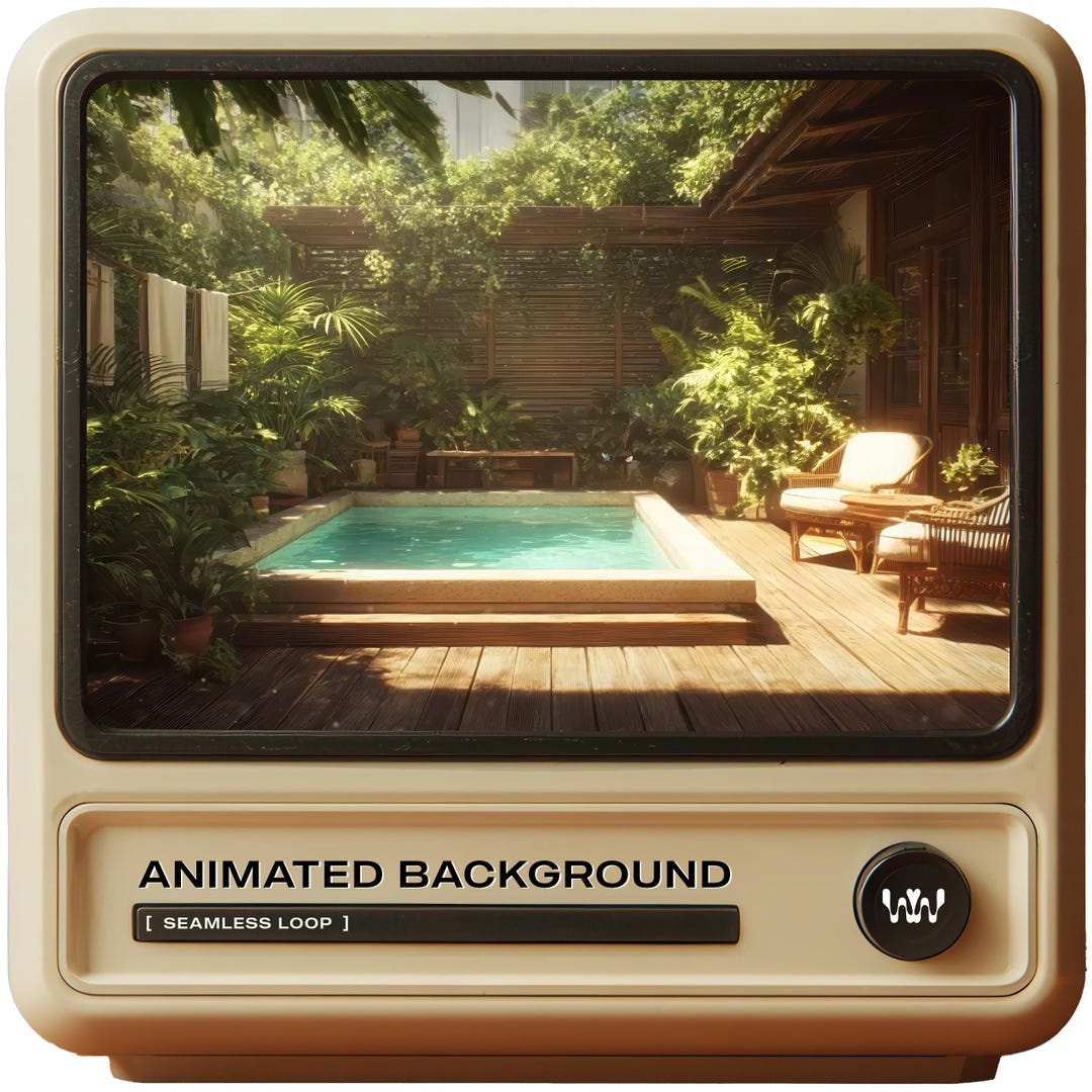 Tropical Courtyard Animated Background | Outdoor Relaxing Lofi Garden ...