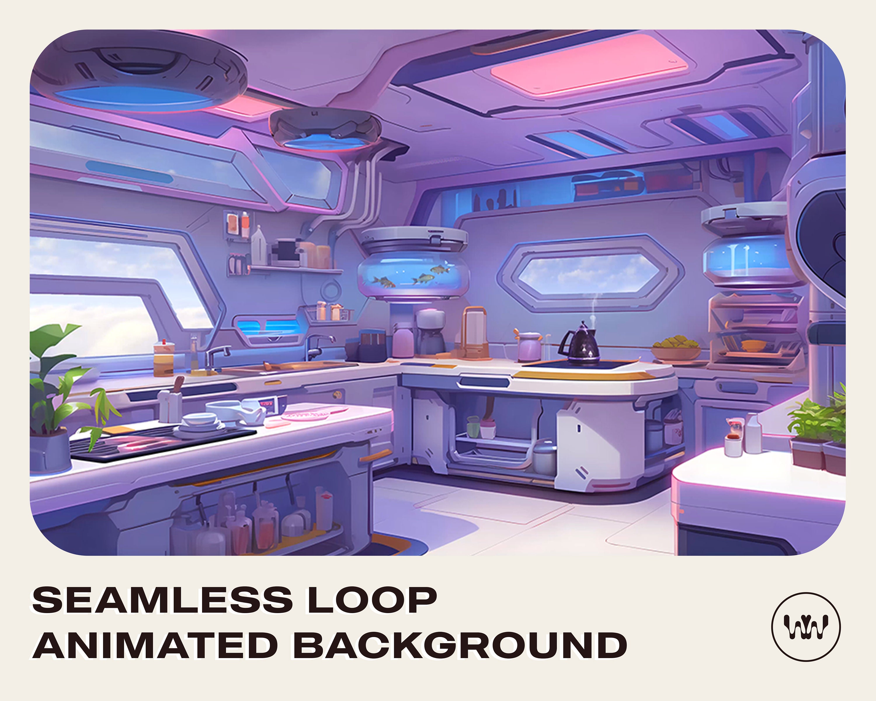 Cloud Kitchen Futuristic Cookshow Animated Background for Streaming ...