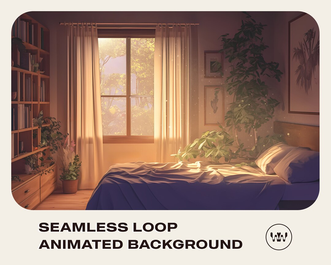 Warm Sunlight Cozy Room Animated Background Overlay | Instant Download ...