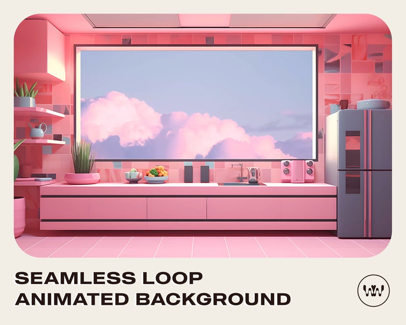 Animated Background for Streaming | Pink Kitchen Dreamy Cloud Nine ...