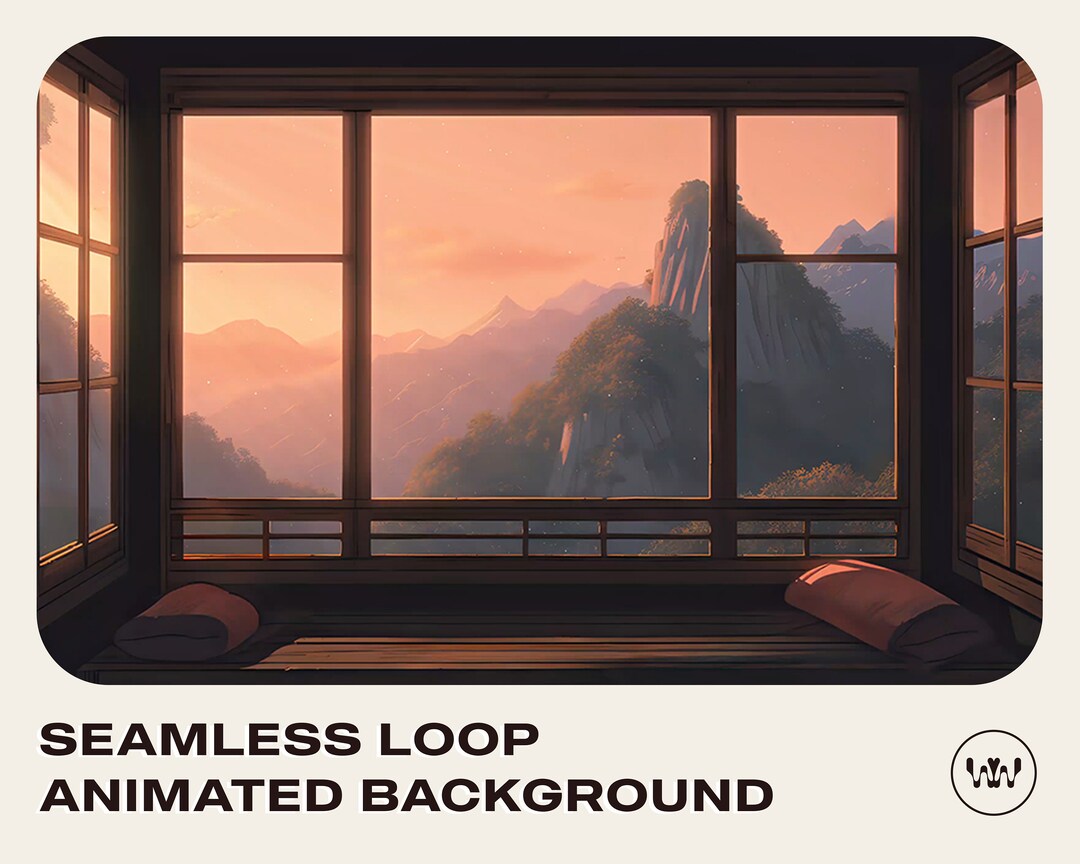 Zen Window Mountain View Bay Window BG Animated Background for ...