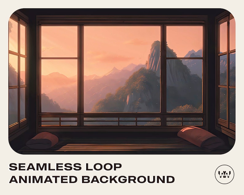 Zen Window Mountain View Bay Window BG Animated Background for ...
