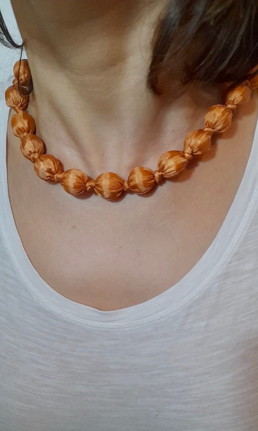 Collana tessuto cotone/seta colorata - Etsy Italia