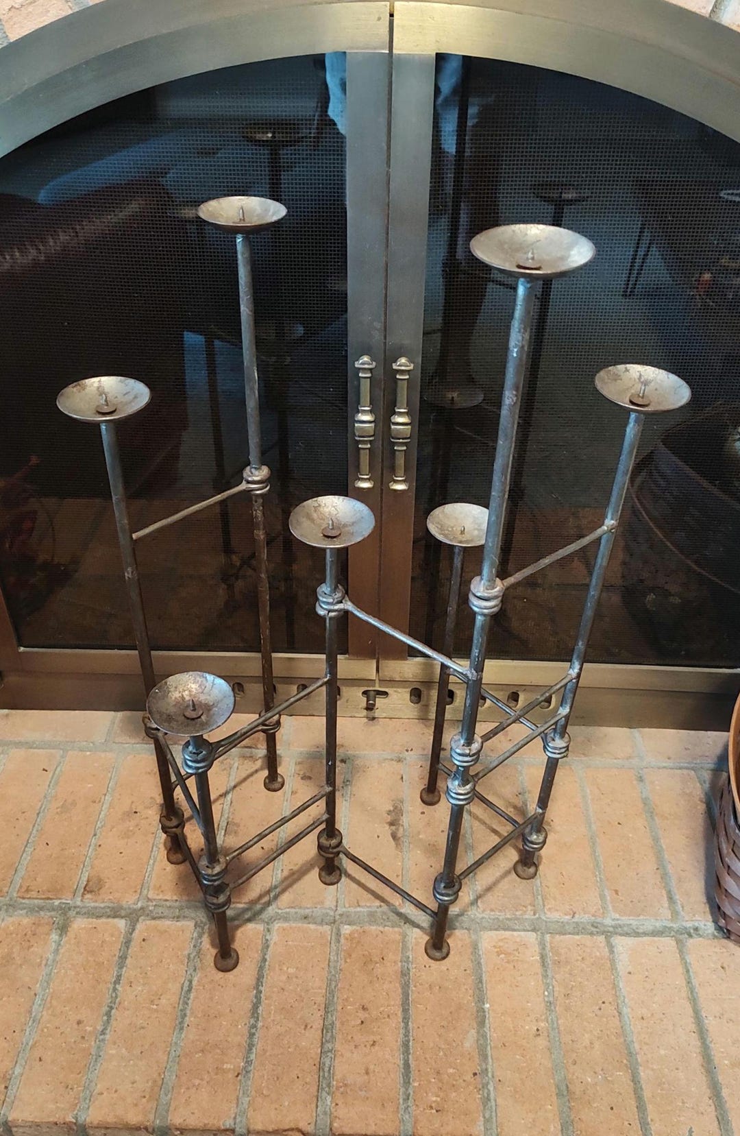 Vintage Candle Stand Brutalist Metal Folding Articulated Candleholder ...