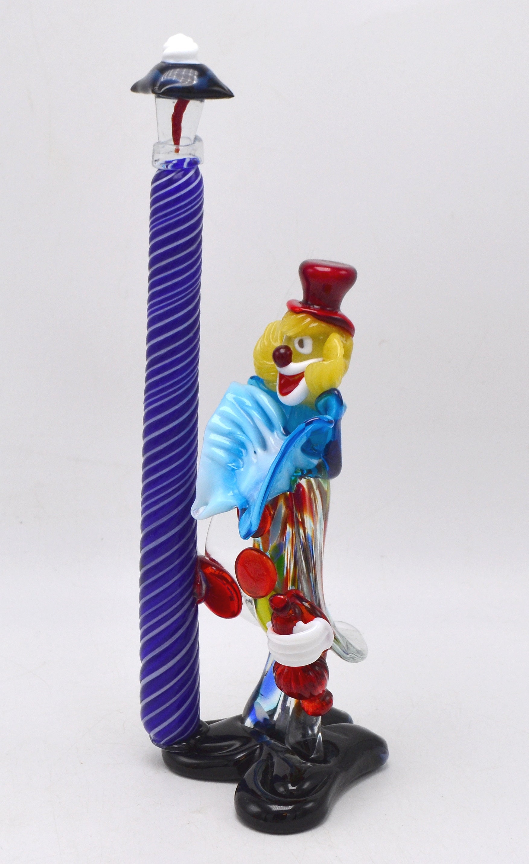 Vintage Murano Art Glass Clown With Lamp Post Hand Blown - Etsy