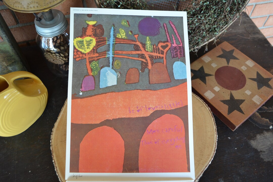 Sister Corita Print be of Love 1960s Modern Pop E.E. Cumings Quote 1968 ...