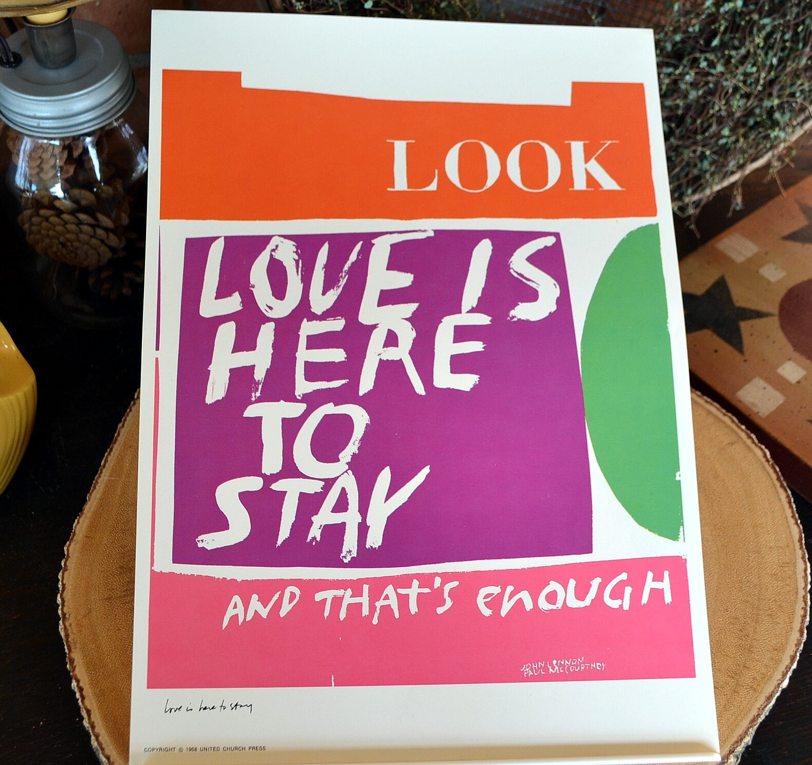 Sister Corita Print "love is Here to Stay" 1960s Modern Pop Art Lennon ...