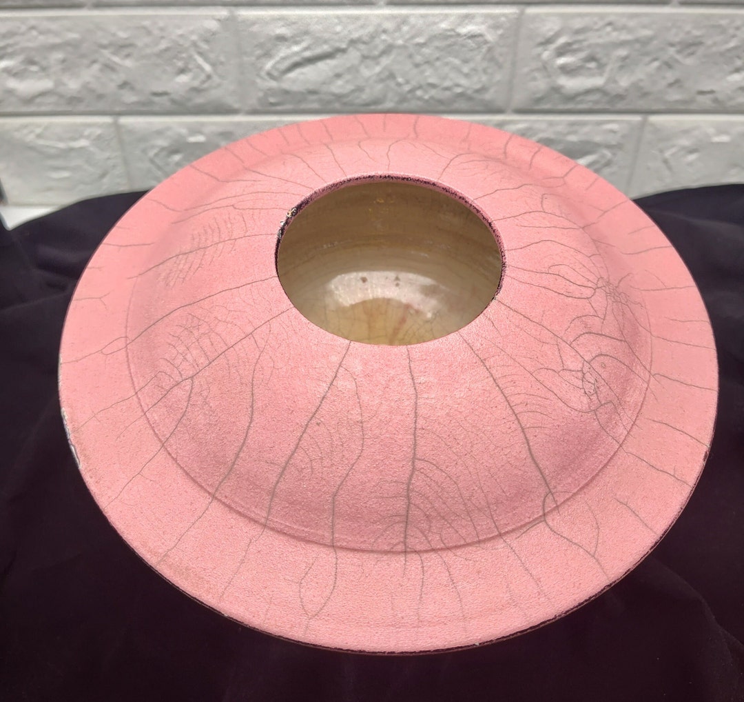 Raku MCM Pottery Seed Planter Matte Pink Craquelure Vase - Etsy