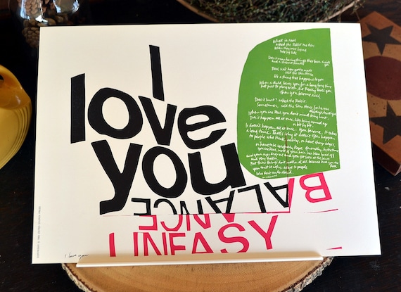 Sister Corita Print I Love You 1960s Modern Pop | Etsy