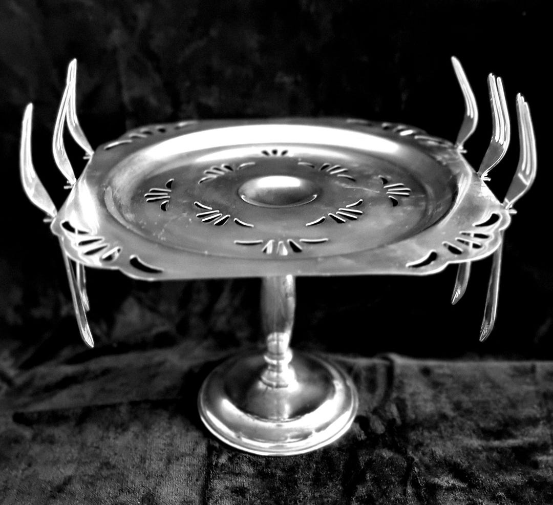 Antique Stewart Pearson EPNS A1 Pedestal Serverware With 6 Forks - Etsy