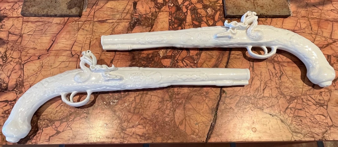 Pair of 18th Century Italian Porcelain Flintlock Pistols Bassano Del ...