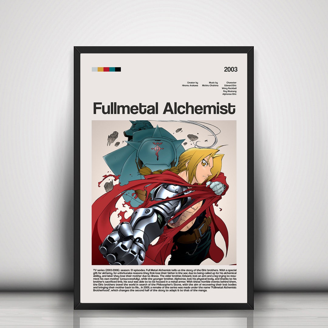 Fullmetal Alchemist Poster, Anime Poster Print, Wall Nursery,movie ...