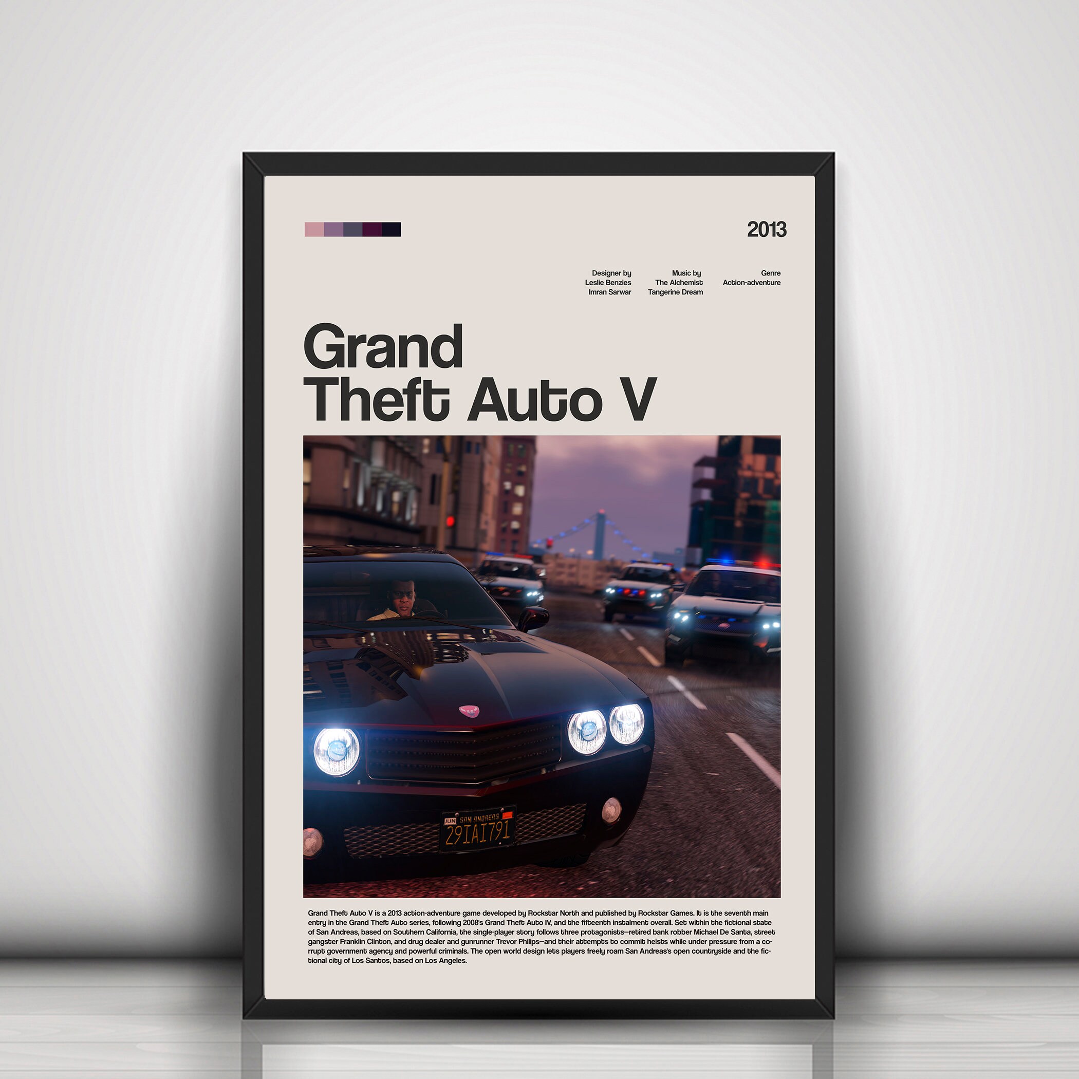 Grand Theft Auto Custom Videogame Poster GTA Action and Adventure Print ...