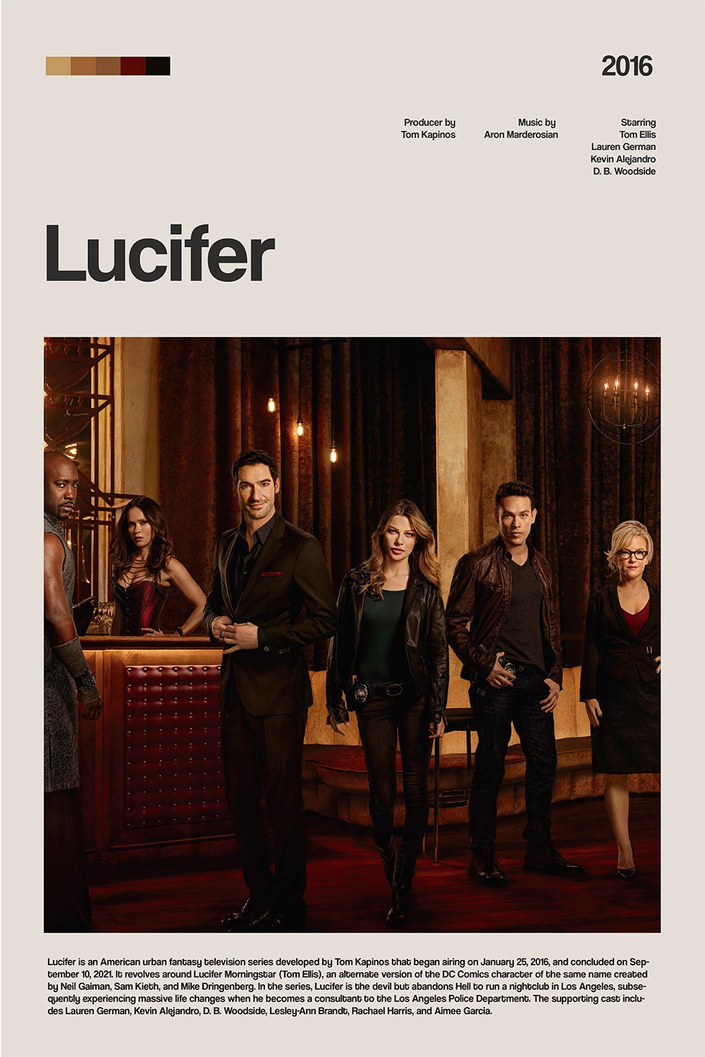 Lucifer Series Poster, Poster Print, Vintage Wall Decor, Retro ...