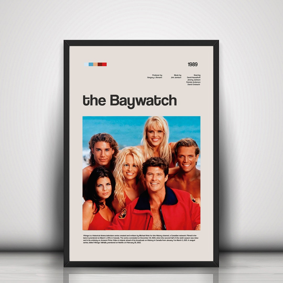 Baywatch Series Poster, Series Poster Print, Vintage Wall Decor, Retro ...