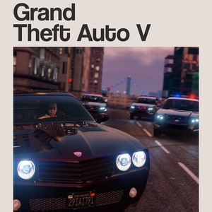 Grand Theft Auto Custom Videogame Poster GTA Action and Adventure Print ...