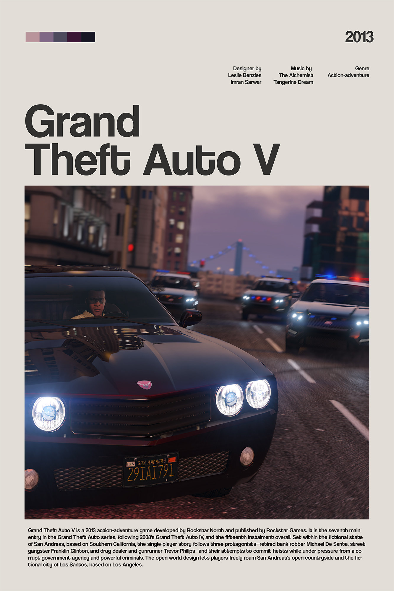 Grand Theft Auto Custom Videogame Poster GTA Action and Adventure Print ...