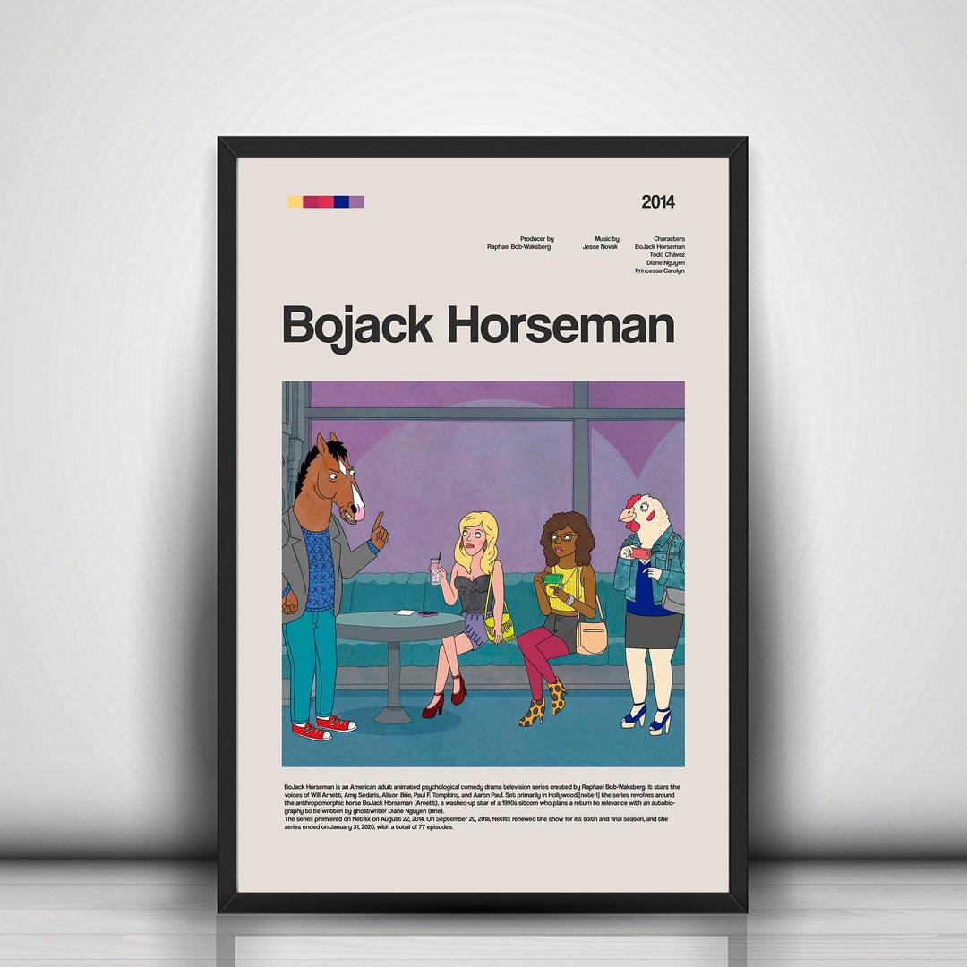 Bojack Horseman Series Poster, Poster Print, Vintage Wall Decor, Retro, Download, Digital File ...