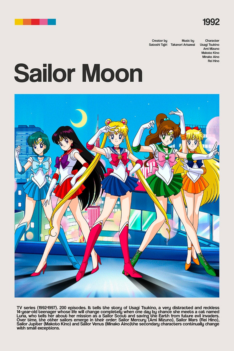 Sailor Moon Poster, Anime Poster Print, Wall Nursery,movie Poster Fine ...