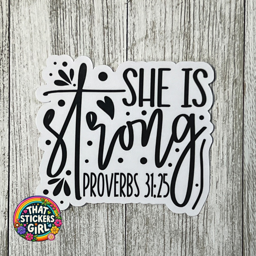 She is Strong Sticker, Journal Sticker, Planner Sticker, Laptop Sticker ...