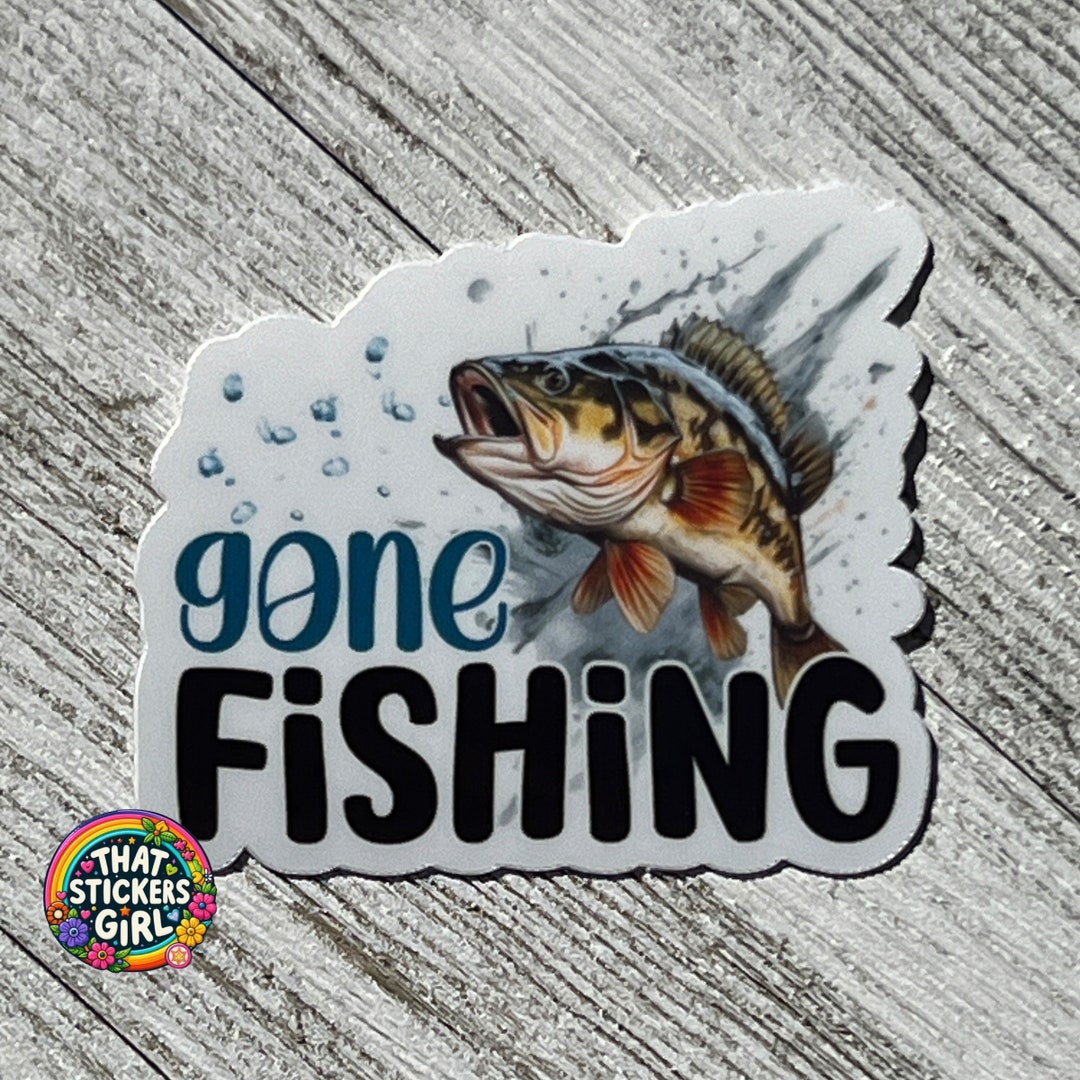 Gone Fishing Sticker, Fishing Boat Sticker, Journal Sticker, Planner ...