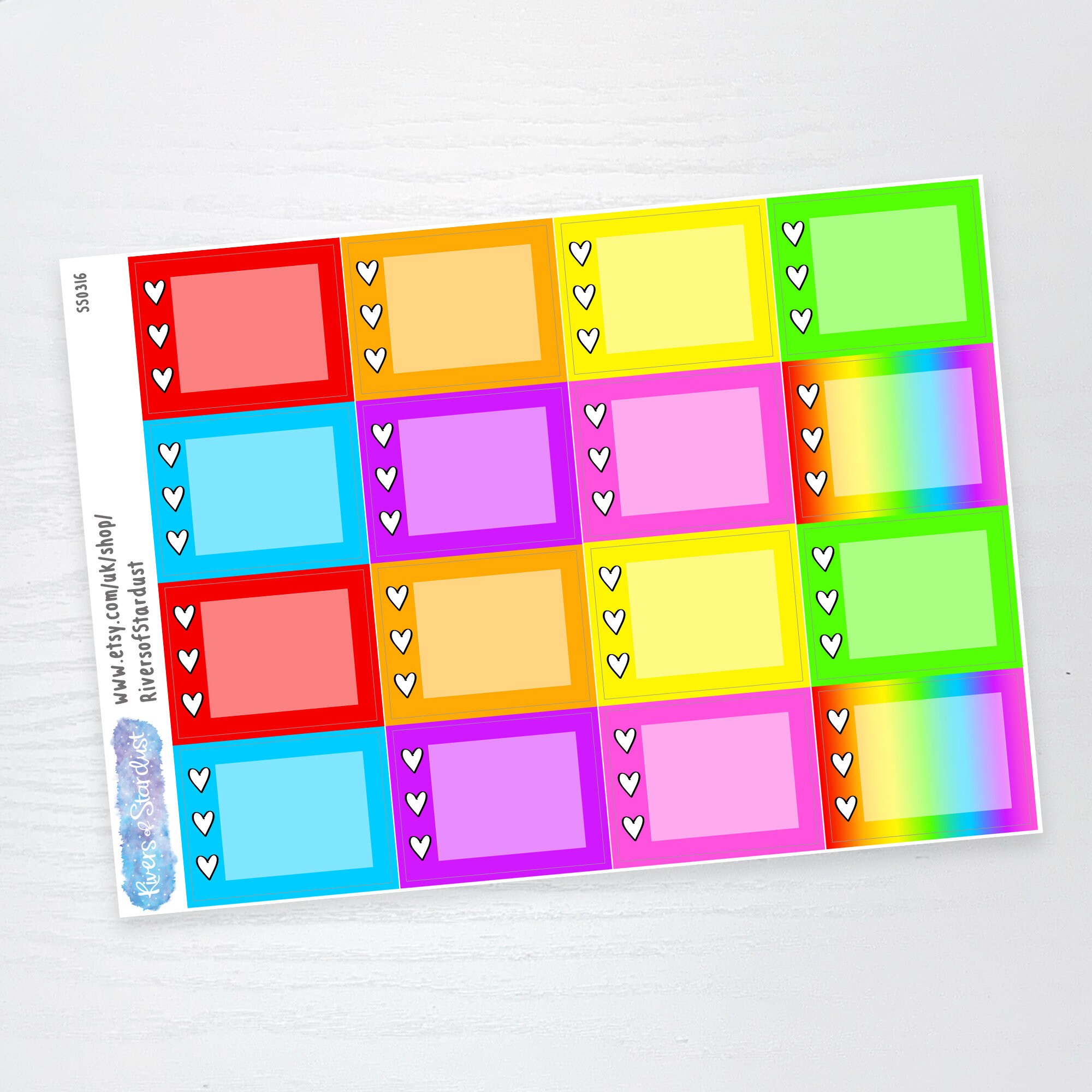 Labels, Stickers & Tags Craft Supplies & Tools Bright Rainbow Half Box ...