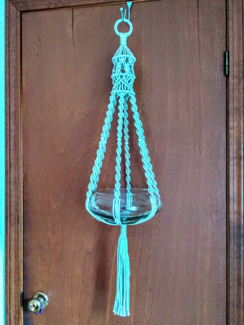 Handcrafted Unique Spiral Macrame Plant Hanger W Birdcage Top Etsy
