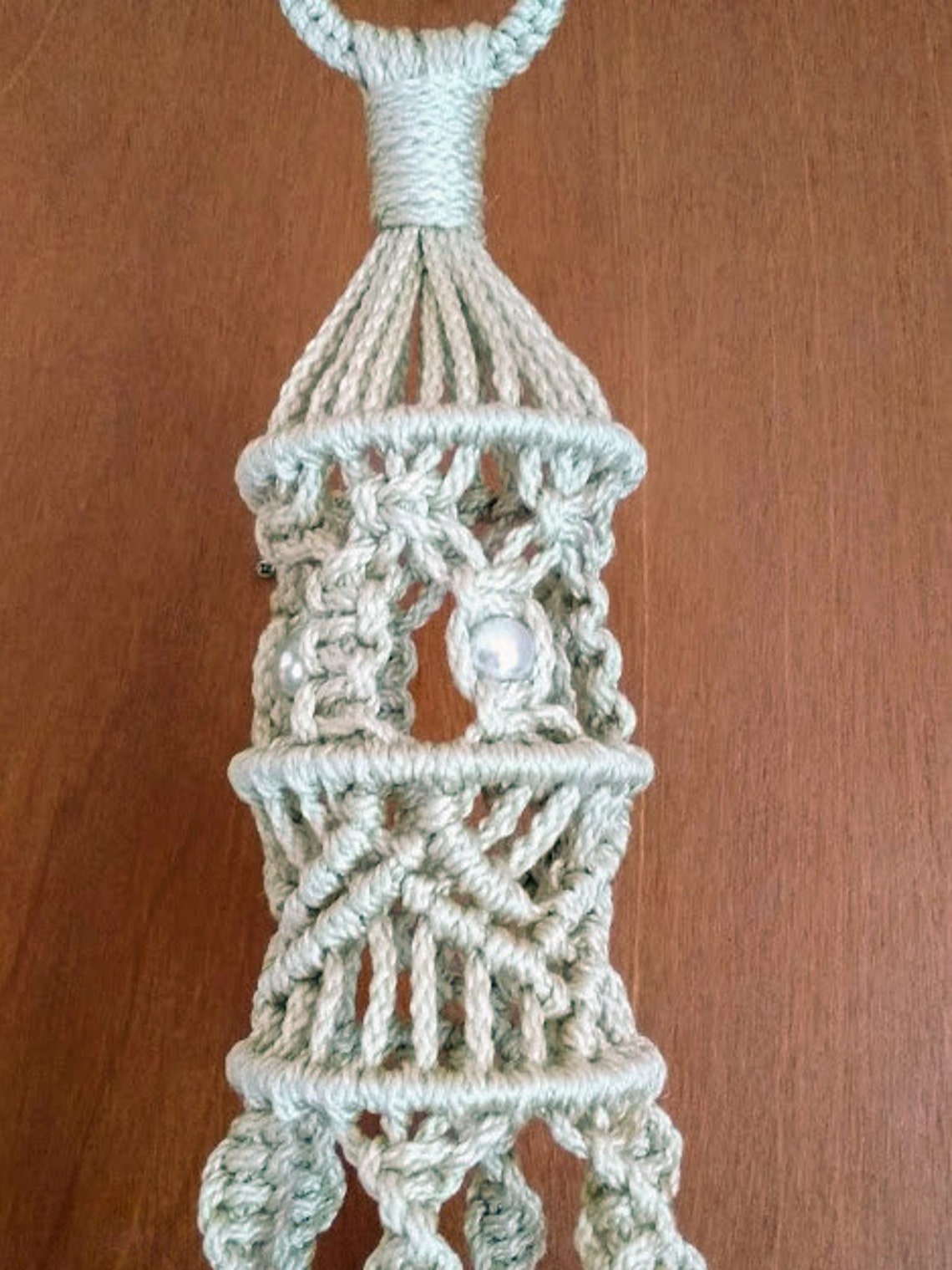 Handcrafted Unique Spiral Macrame Plant Hanger W Birdcage Top Etsy