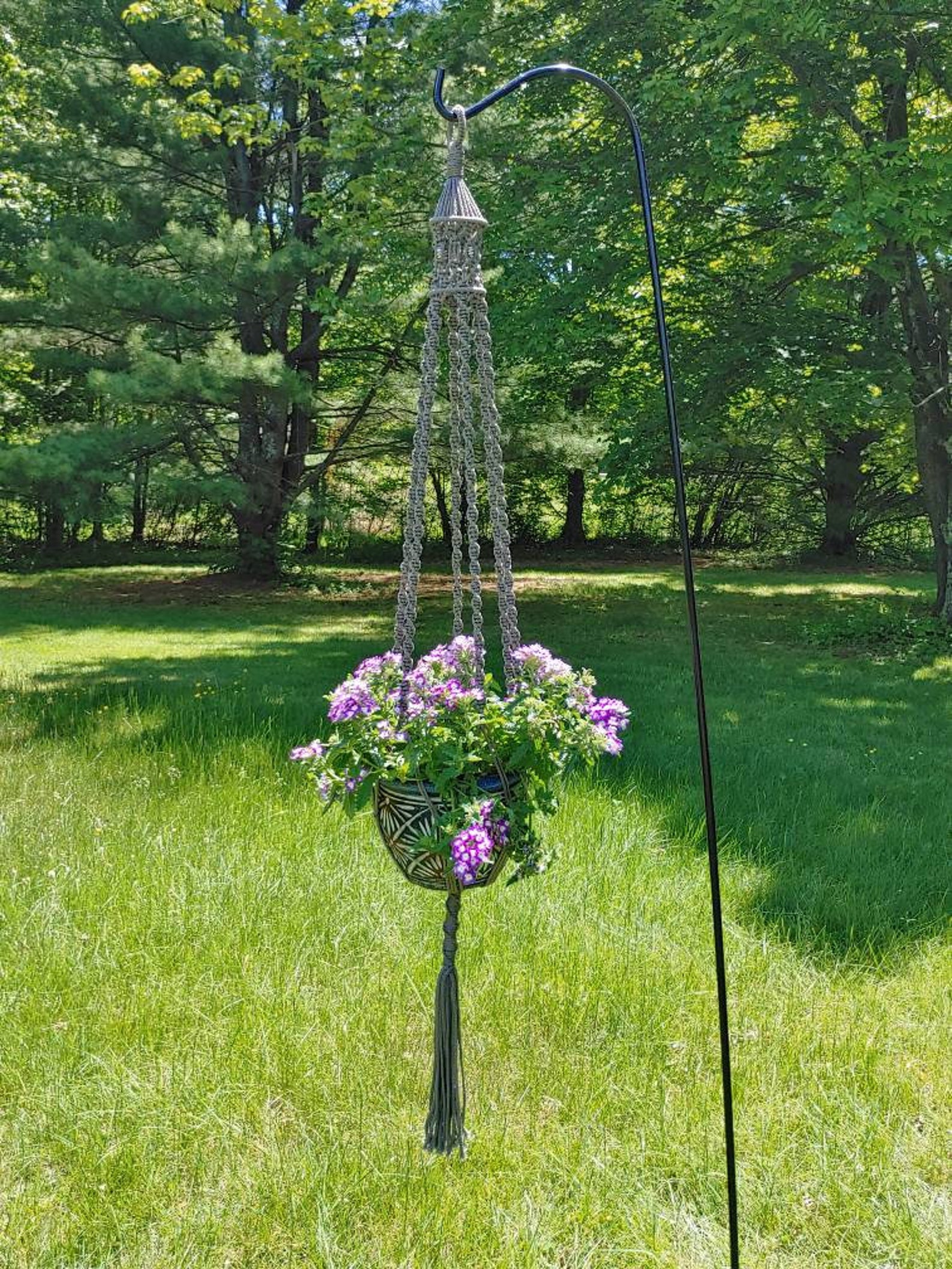 Large Birdcage Spiral Macrame Plant Hanger Indoor Outdoor Etsy