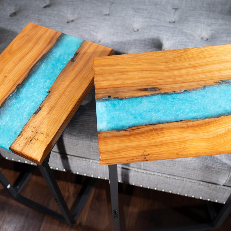 Epoxy Blue Side C Table - Etsy
