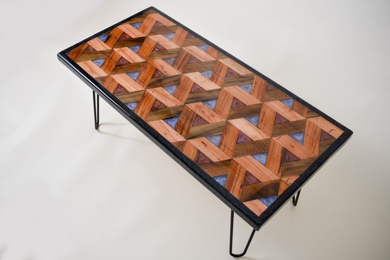 Triangle Pattern Coffee Table With Sinker Cypress and - Etsy