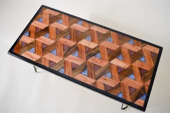 Triangle Pattern Coffee Table With Sinker Cypress and - Etsy