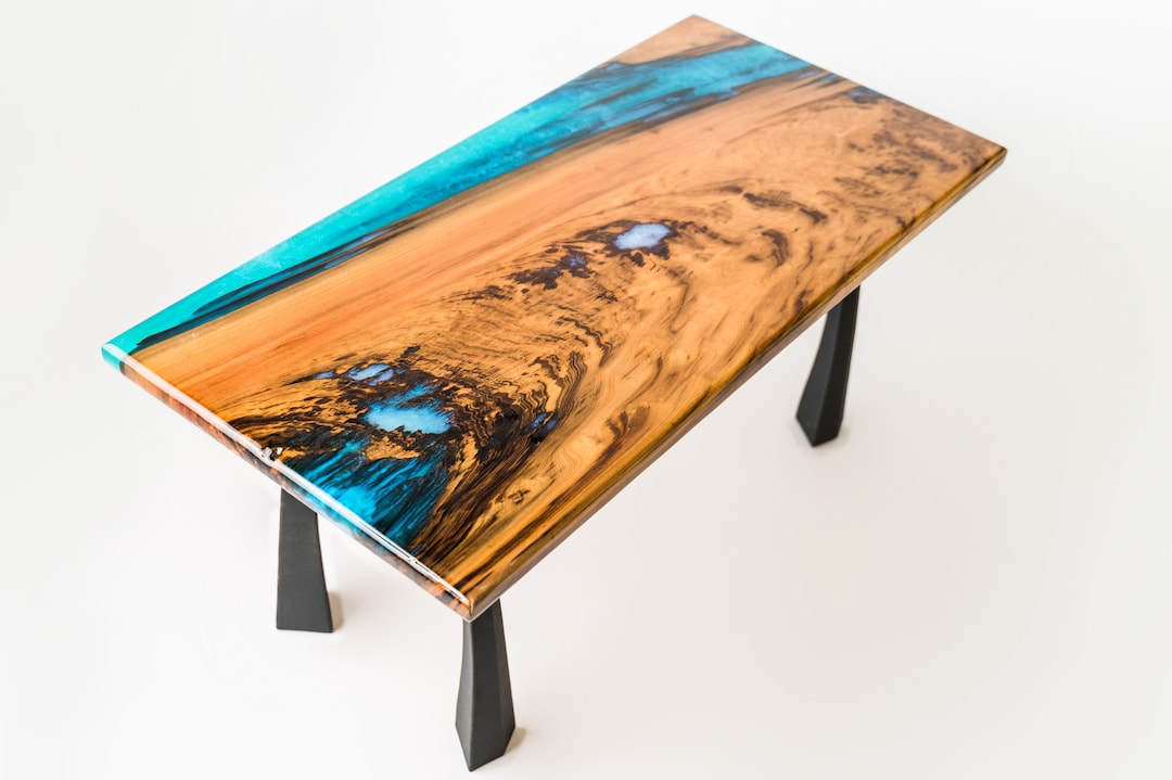 Blue Ocean River Style Coffee Table With Sinker Cypress Blue - Etsy