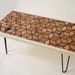 3-D Diamond Pattern Coffee Table With Sinker Cypress, Blue Resin and ...