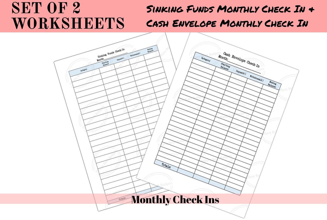 Monthly Check in Set of 2, Digital Download - Etsy