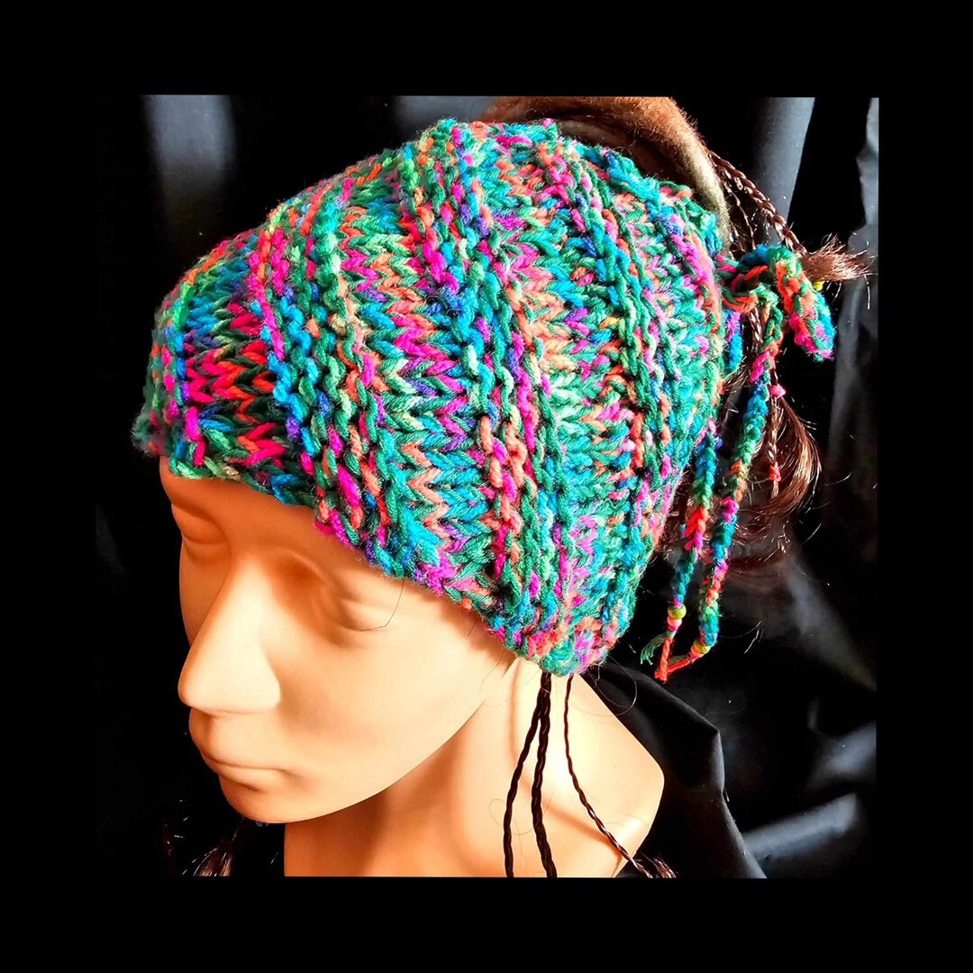 Knitted Dreadlock Hat Band Tube Dreads Turban Beanie Braids Headband ...