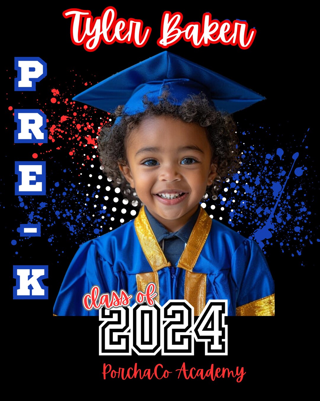 EDITABLE GRADUATION Blue and Red T Shirt Design, in CANVA, 2024 Family ...