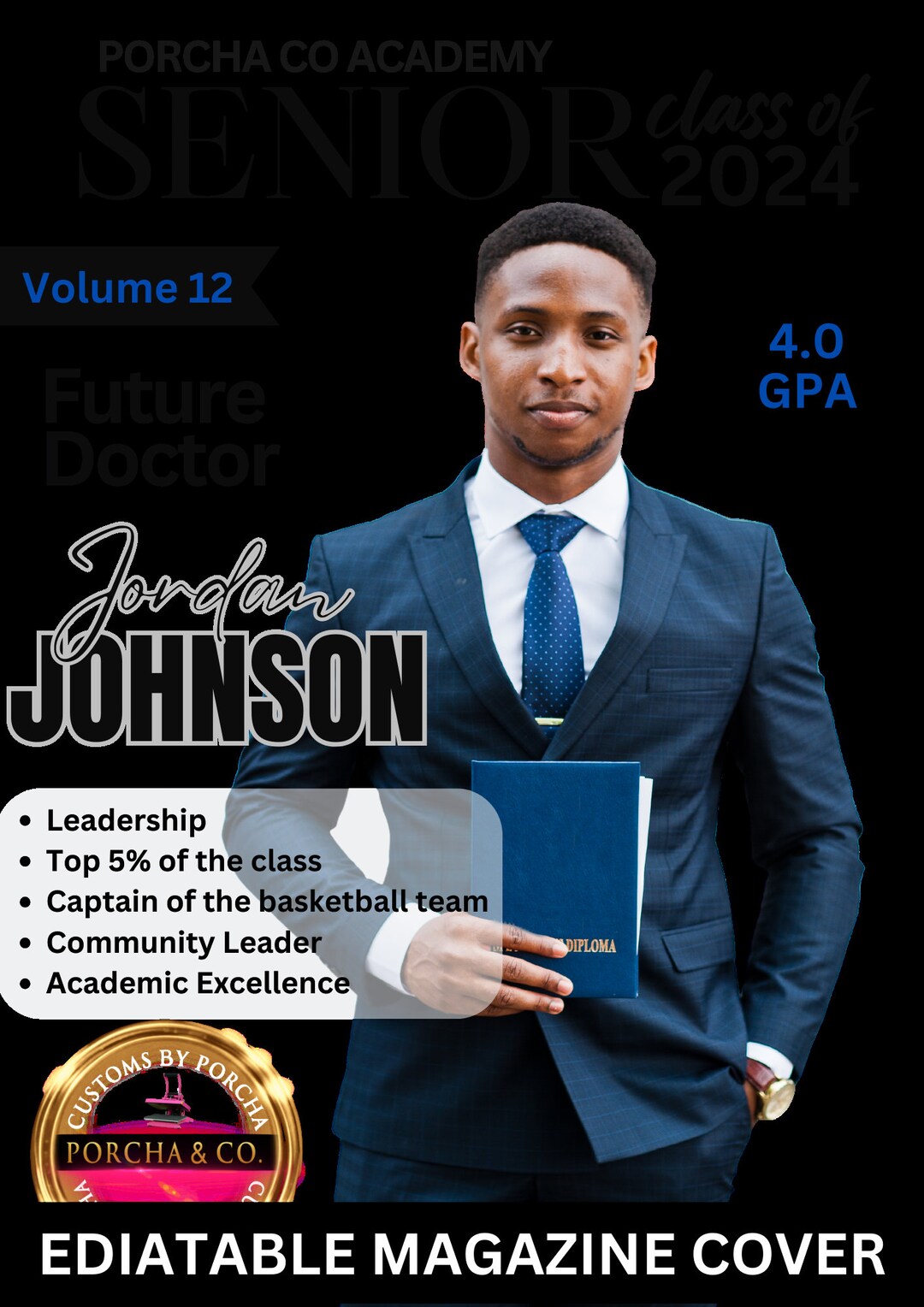 Graduate Magazine Cover Canva Template Custom Magazine Cover Canva ...