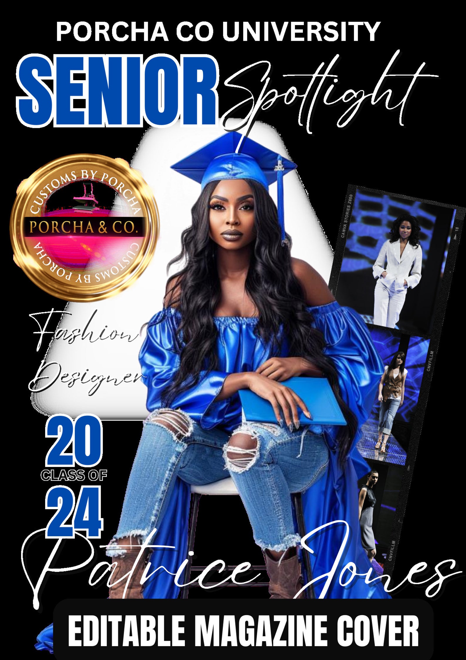 Graduate Magazine Cover Canva Template | Custom Magazine Cover | Canva ...