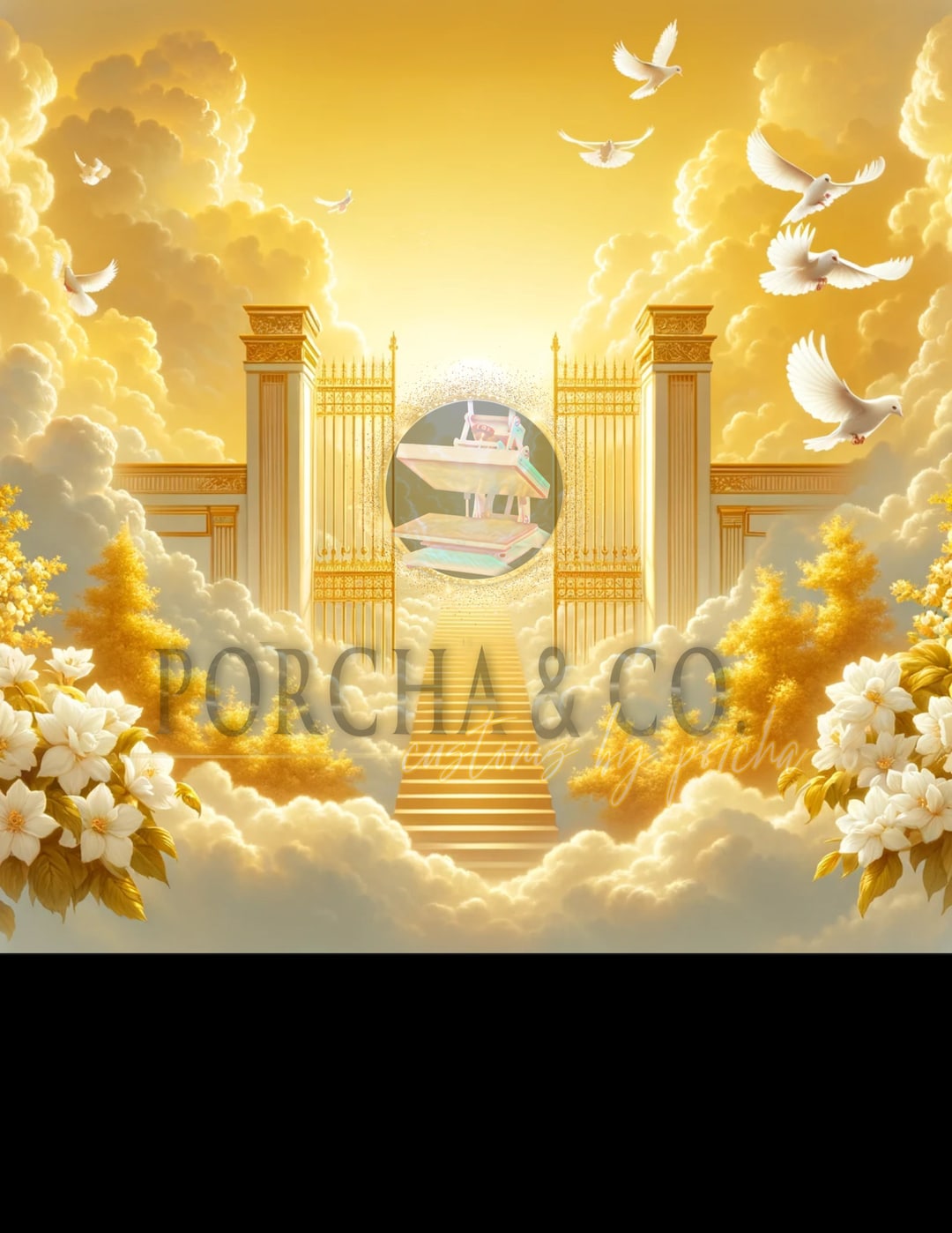 In Loving Memory PNG, Yellow Heaven's Stairway Memorial Background for ...