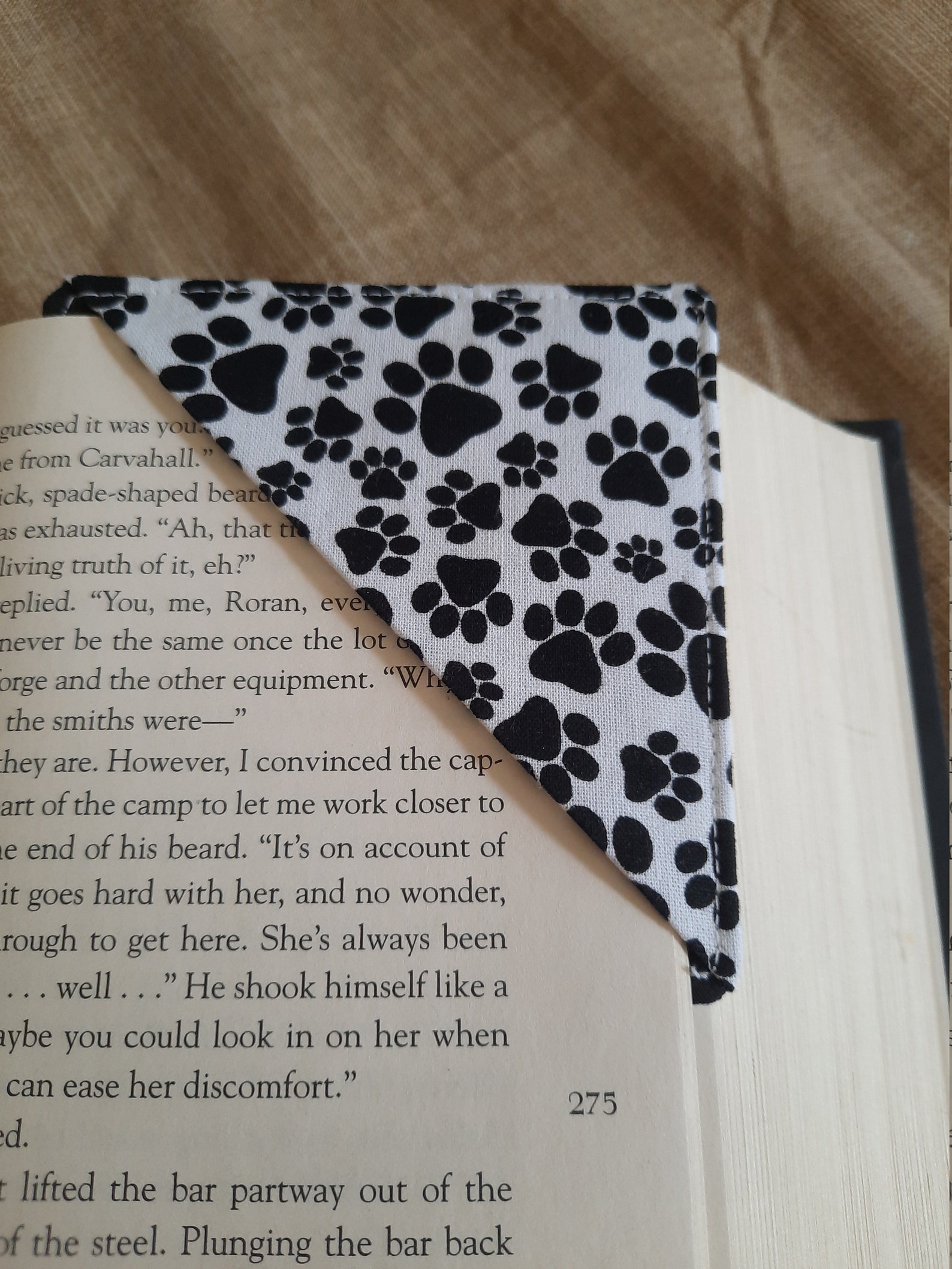 Fabric Corner Bookmark Dog Paw Bookmark Handmade Bookmark | Etsy