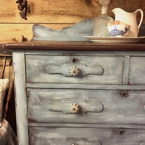 SOLD | Blue Primitive Shabby Chic Antique Dresser or Sideboard | Rustic ...